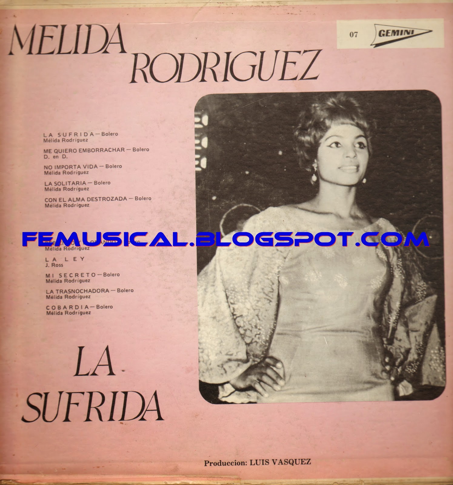 FEV MUSICAL: 1960's - Melida Rodriguez - La Sufrida (Gemini)