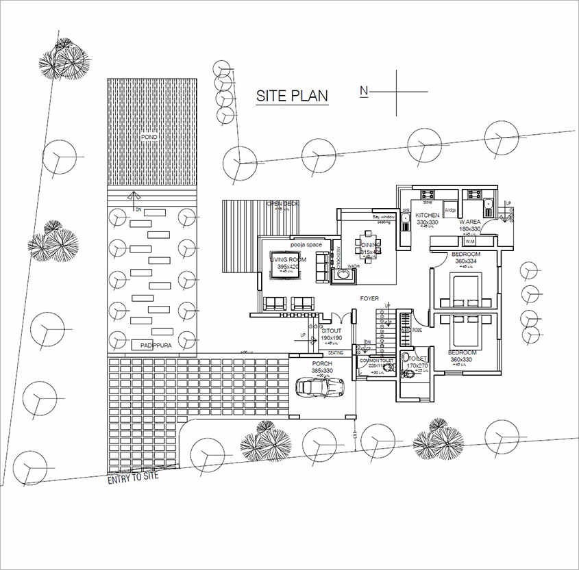 Cost Effective 4 Bedroom Small Plot Home Design with Free Plan - Kerala ...