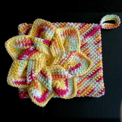 Beautiful Skills - Crochet Knitting Quilting : Crocheted Flower Hot ...