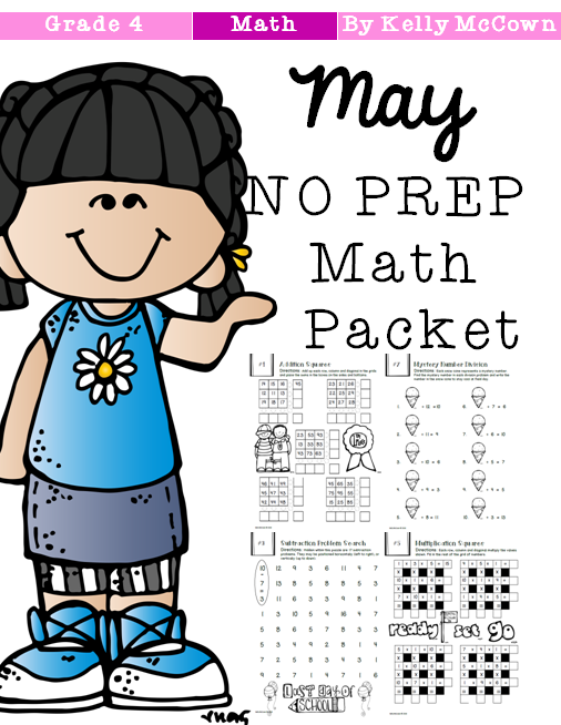 Kelly McCown: May NO PREP Math Packets {Grades 3 to 5}