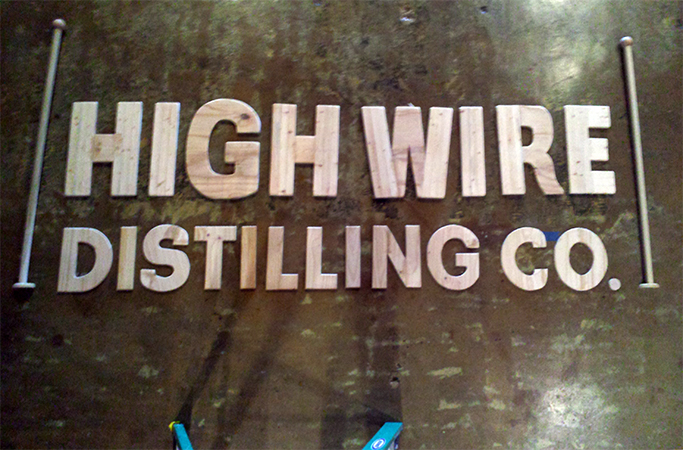 Ryan Bradburn - Design and Creation: High Wire Distilling Co Sign