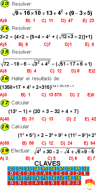 OPERACIONES COMBINADAS CON NUMEROS NATURALES JERARQUIA SIGNOS DE ...