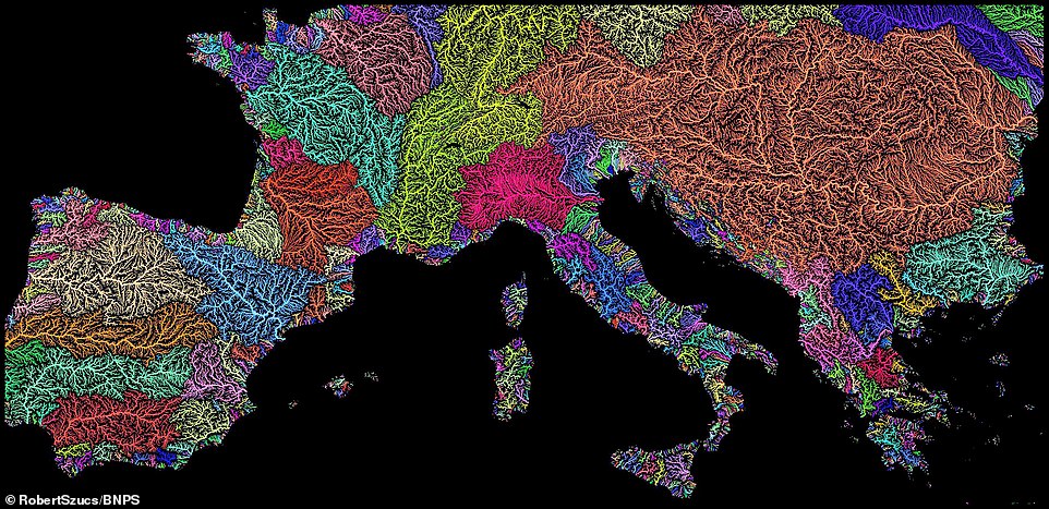 The arteries of the world: Fascinating new map shows EVERY river basin ...