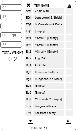 Roll 1d100: The Sunfall Cycle Playtesting Rules: Equipment and Encumbrance