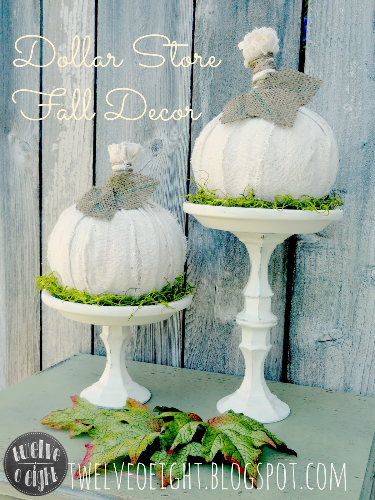 Dollar Store Fall Decor: Pumpkins with Holders - twelveOeight