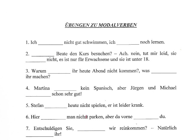 Deutsch ist schön...kommt!: A2 Wiederholung Kapitel 21 - Modalverben-