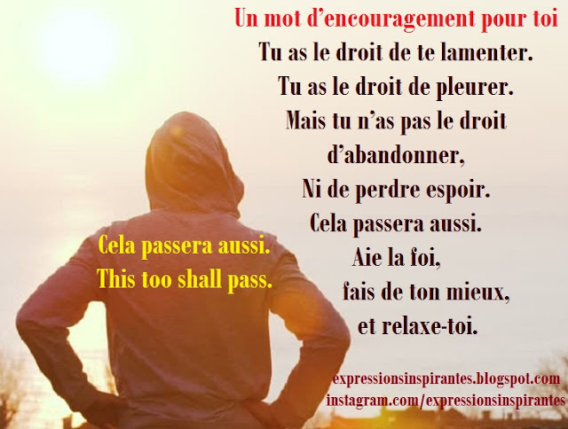 Expressions : Mot d’encouragement/Word of encouragement