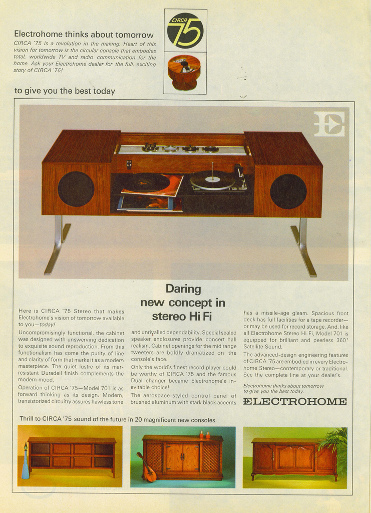 Electrohome 'Circa 75': 'Circa 75' advertising