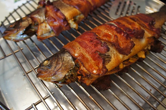 Bacon-wrapped Smoked Rainbow Trout