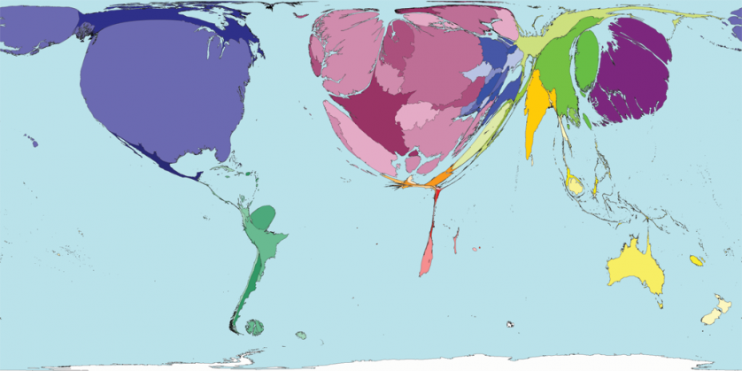 LINGUAGEM GEOGRÁFICA: ANAMORFOSE DA PRODUÇÃO CIENTÍFICA MUNDIAL