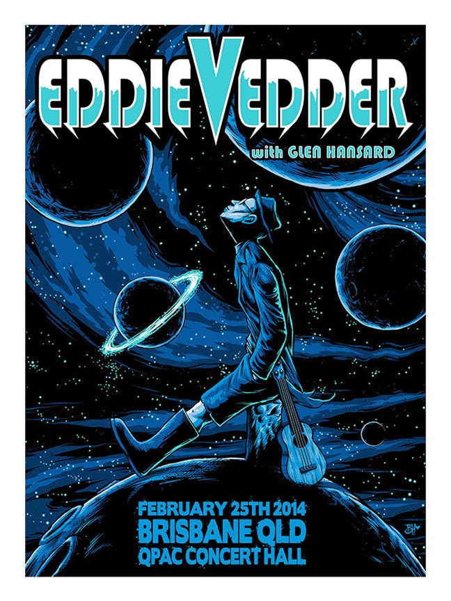 INSIDE THE ROCK POSTER FRAME BLOG: Brandon Heart Eddie Vedder Brisbane ...