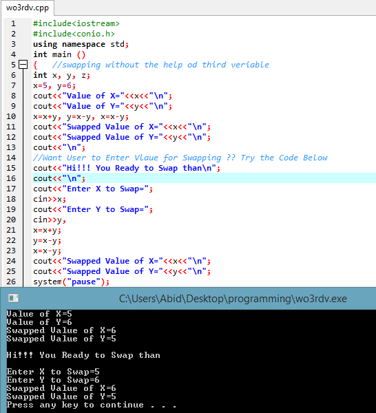 Converting Temperature | Swapping Values in C++ | Online Blogger Tricks ...