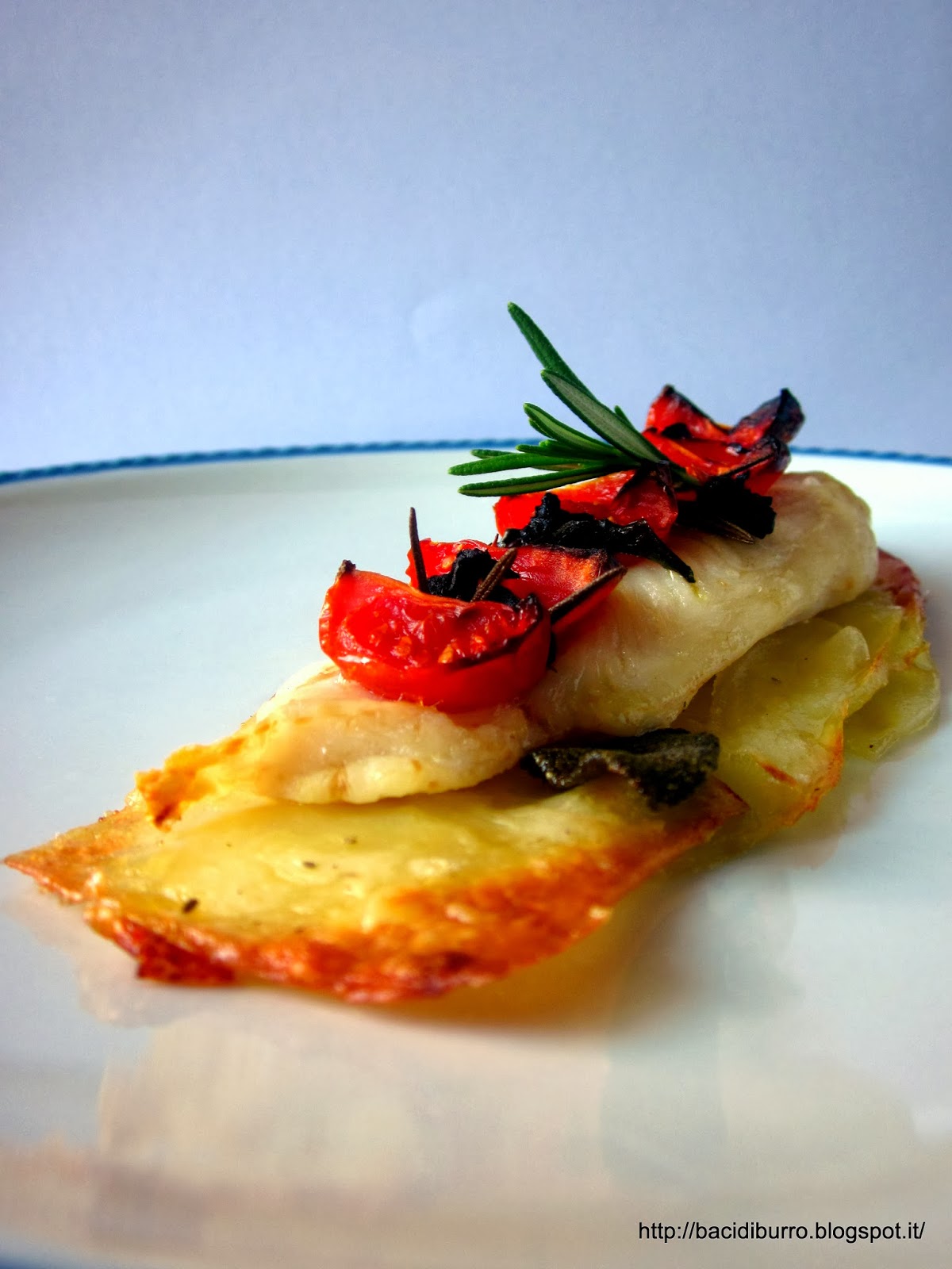 BaciDiBurro: Filetto di merluzzo con pomodorini, su letto di patate al ...