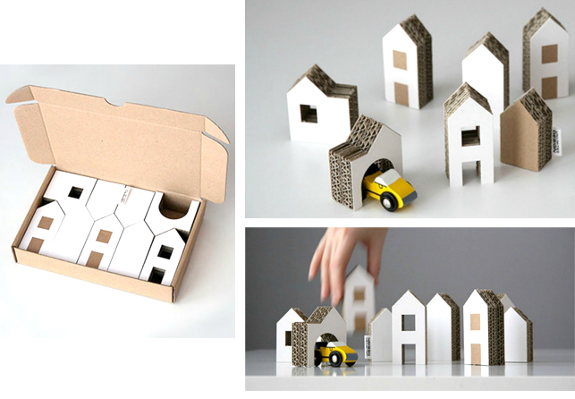 bymalloony: Kartonnen dorpje