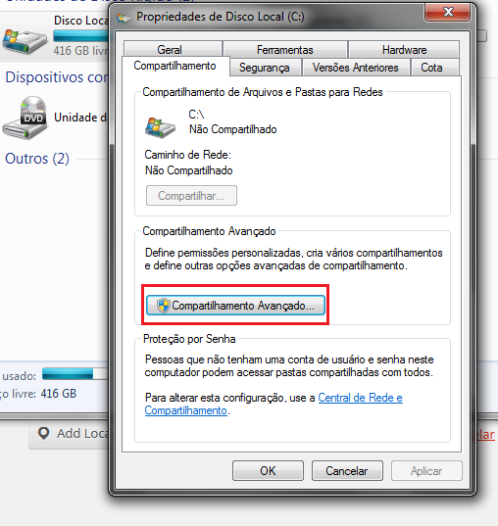 Como compartilhar uma unidade de disco(HD) ou Partição no Windows 7 ...