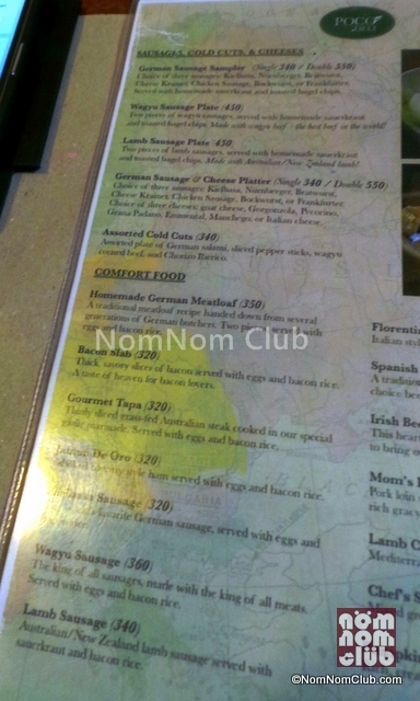 Taste of Manila: Poco Deli Menu