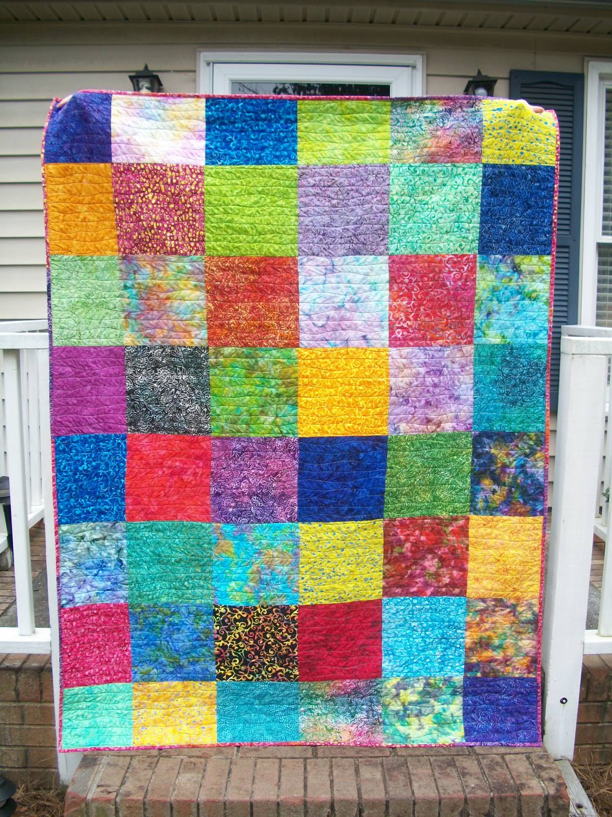 Sew Cook and Travel: Rainbow Batik Strip Quilt Finish