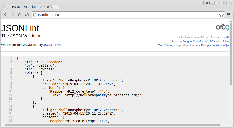 Hello Raspberry Pi: Read dweet.io JSON using Java, develop and run on Raspberry Pi