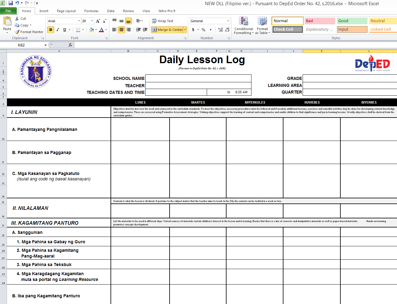 Deped K12 Materials New Deped K12 Daily Lesson Log Filipino Version Deped K12 Materials New Deped K12 Daily Lesson Log Filipino Version