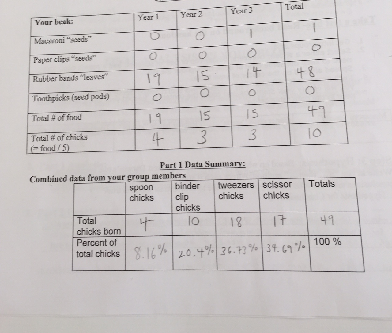 Maya G Biology Bird Beak Lab maya-g-biology-bird-beak-lab