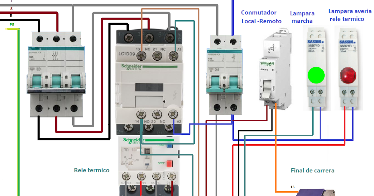 Esquemas eléctricos: Arranque directo manual/automatico-local-remoto