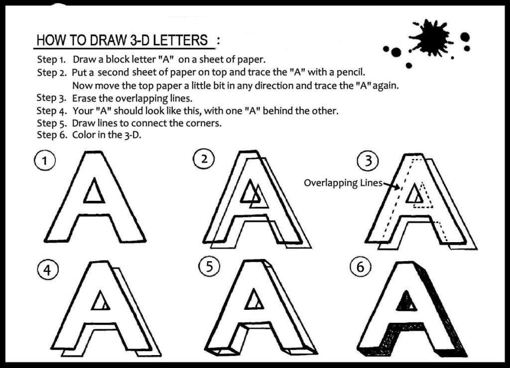 How To Draw 3d Letters Step By Step Easy - Design Talk