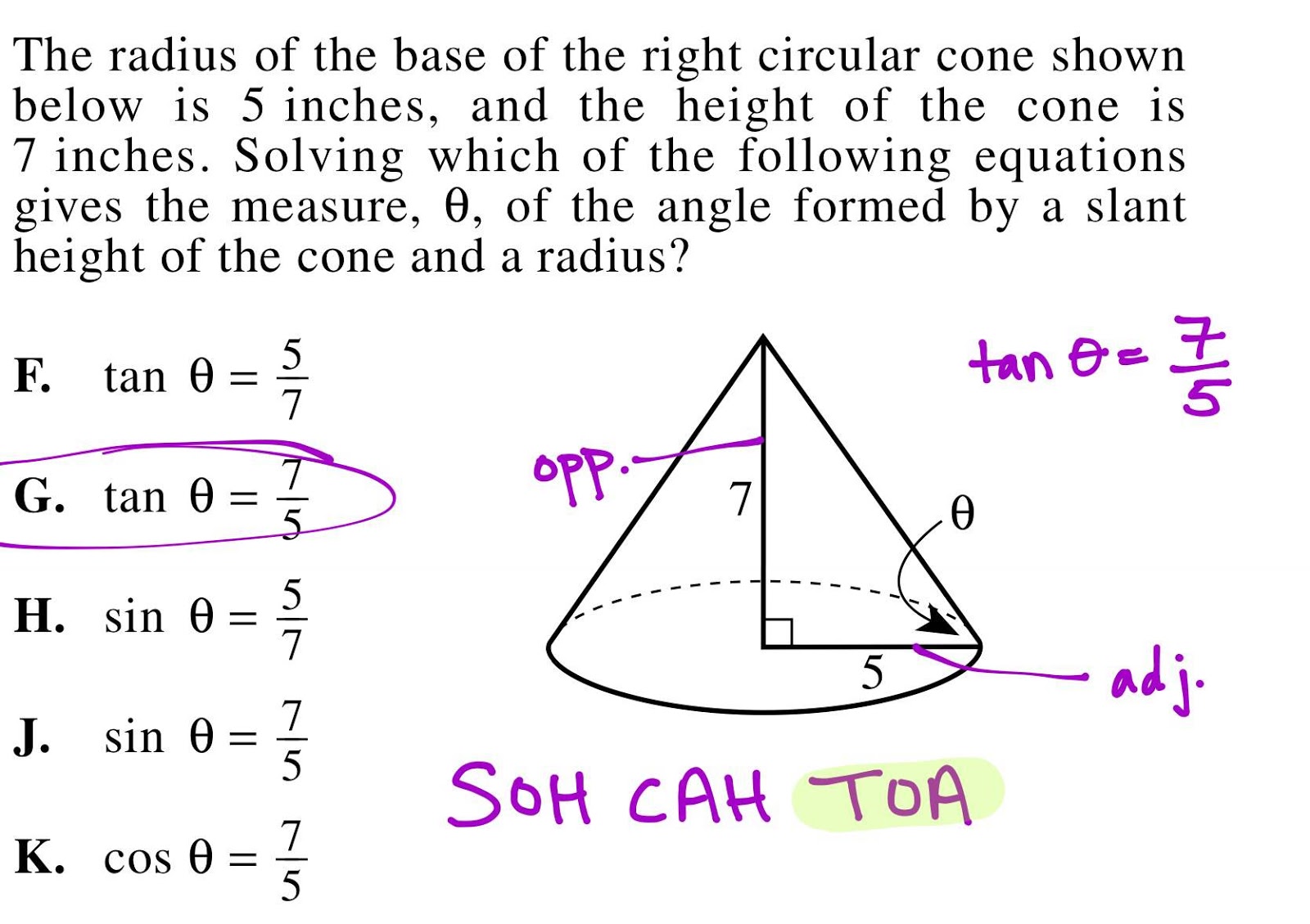 Park Slope Tutor: ACT Math Problem - Trig