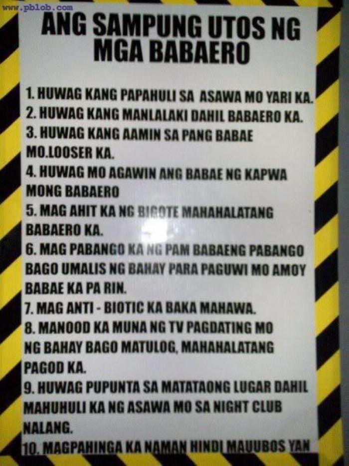 Sampung utos ng mga Babaero | Funny Pinoy Pictures