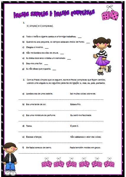 Frases Simples e Frases Complexas - EduTotal