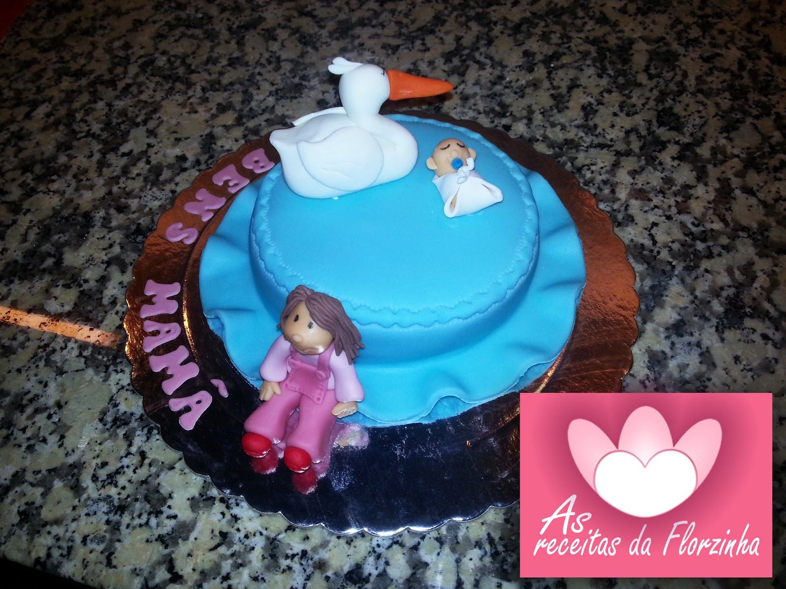 As Receitas da Florzinha: Bolo nascimento de bebé