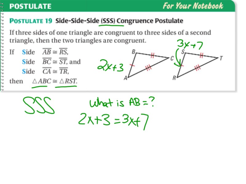 2 > 1 - Geometry Page: Side Side Side (4.3)