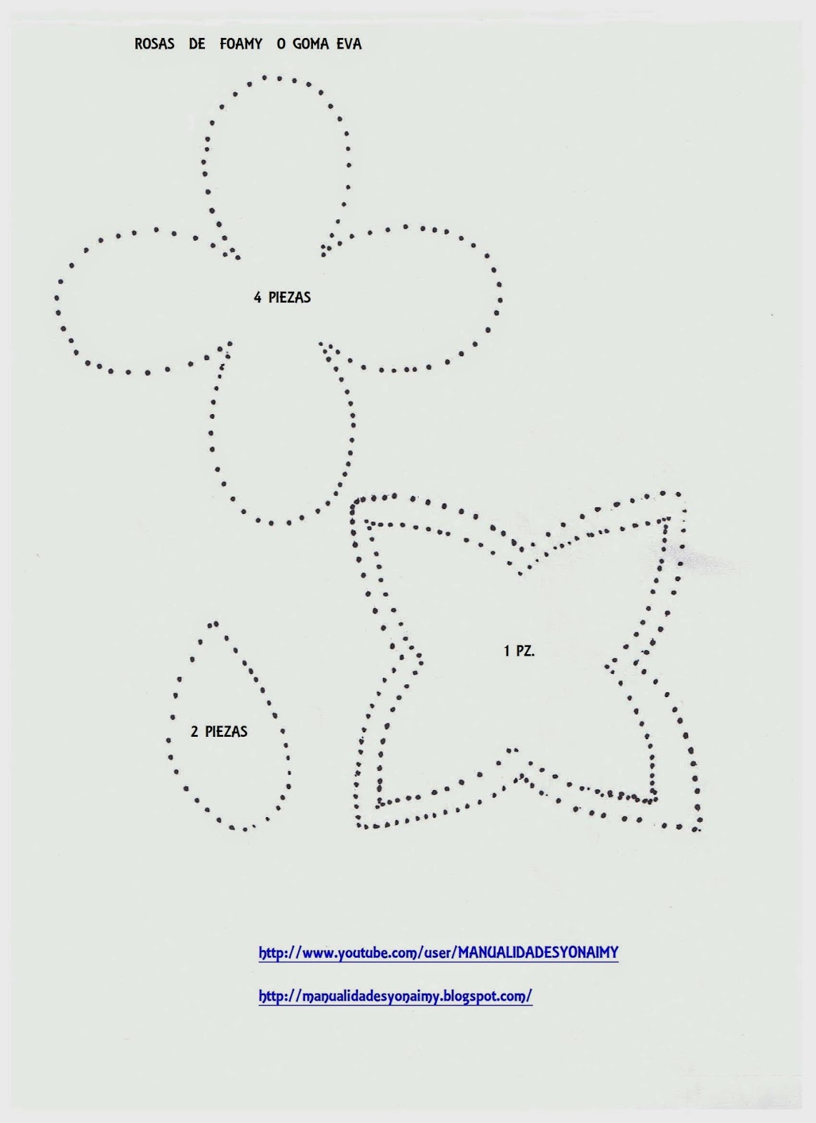 Moldes de rosas en foami - Imagui