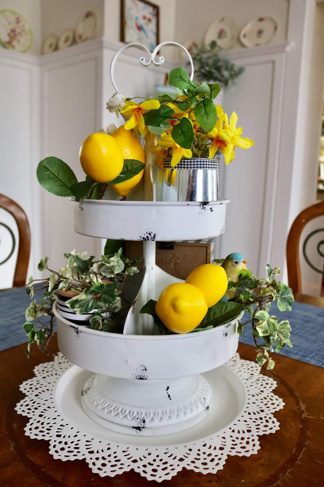 Amy's Creative Pursuits: How To Decorate A Metal Tier Tray And A Dining ...
