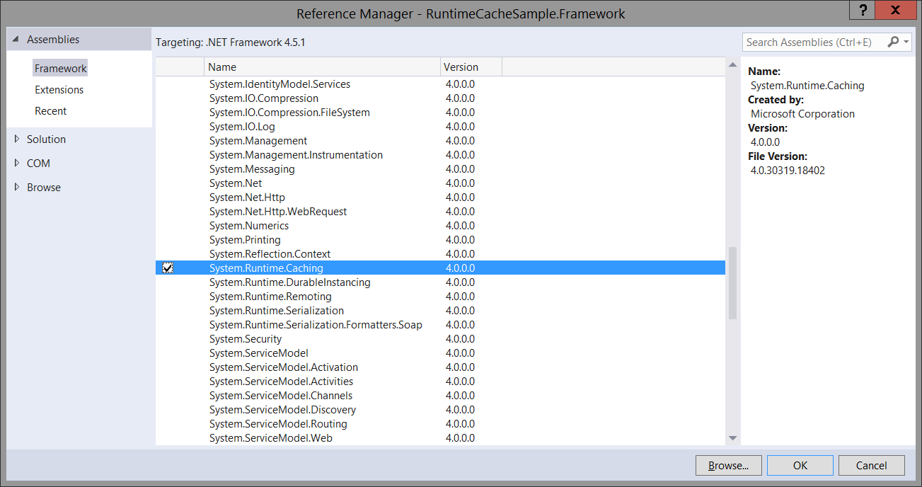 Sylvester's Knowledge Base: System.Runtime.Caching