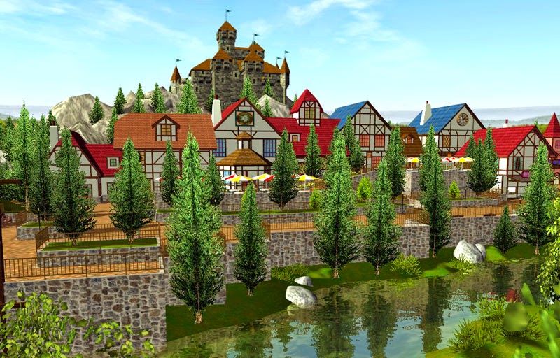 shyguy's Theme Park World: Alpine Village - Mountains & Castles