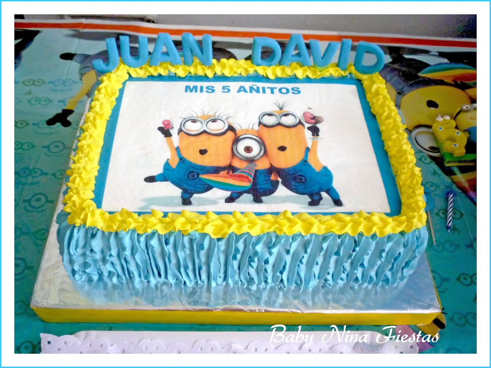 Baby Nina Fiestas: Tarta Minions para el 5to cumpleaños de Juan David