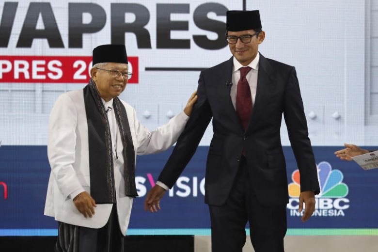 Pemilu Indonesia: Wakil calon presiden Jokowi, Ma'ruf Amin bersama ...