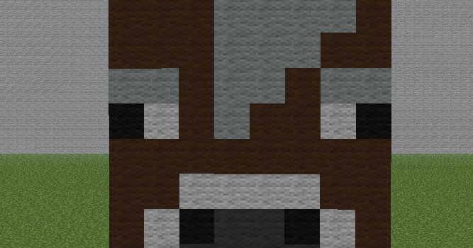 Minecraft Pixel Art Helper: Minecraft Cow Head