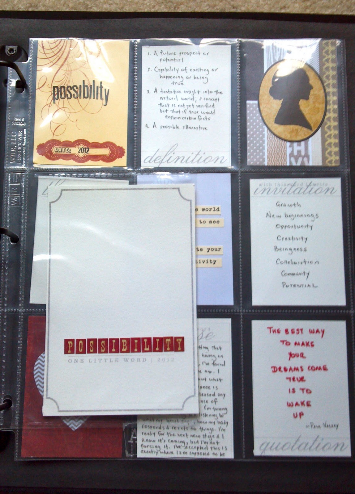 a love affair with paper: Creative Project: One Little Word