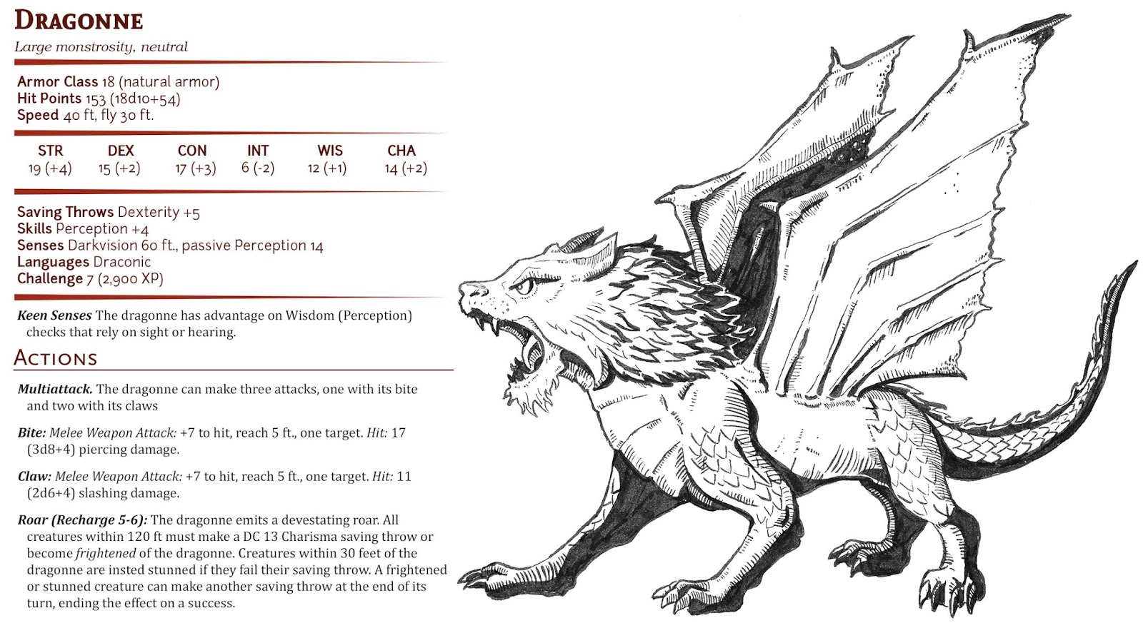 Inktober Monstrosities: D for Dragonne