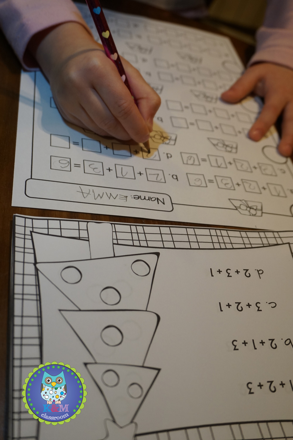 KM Classroom: Christmas Addition Math Facts with Three Addends Task Cards