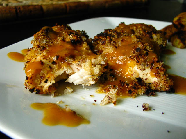 two foodies & a pup: Peachy Hazelnut Crusted Chicken