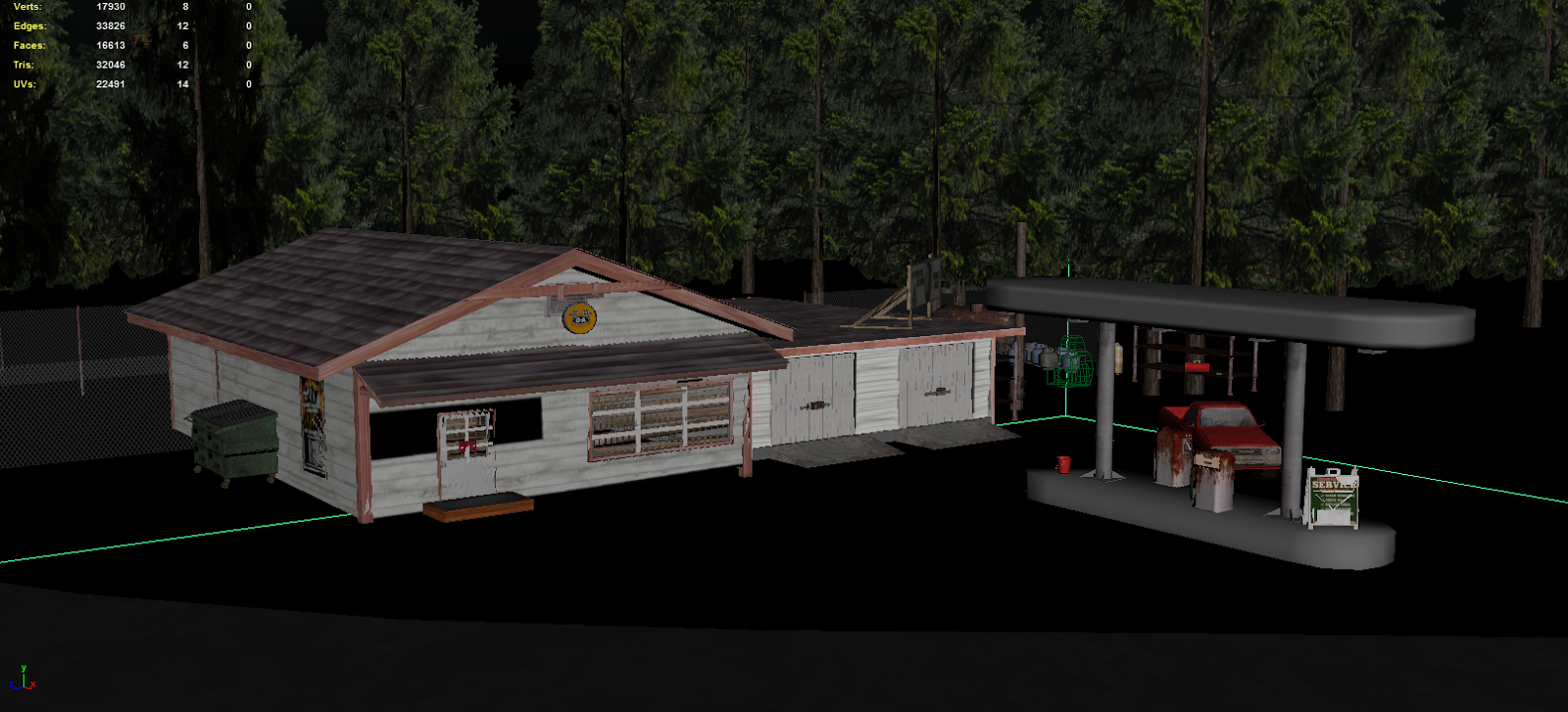 Jeff's 3D Models Blog: Week 10 - Gas Station (Modeling)