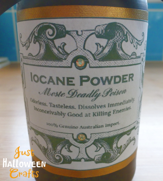 The Princess Bride Halloween Potion Bottle Labels