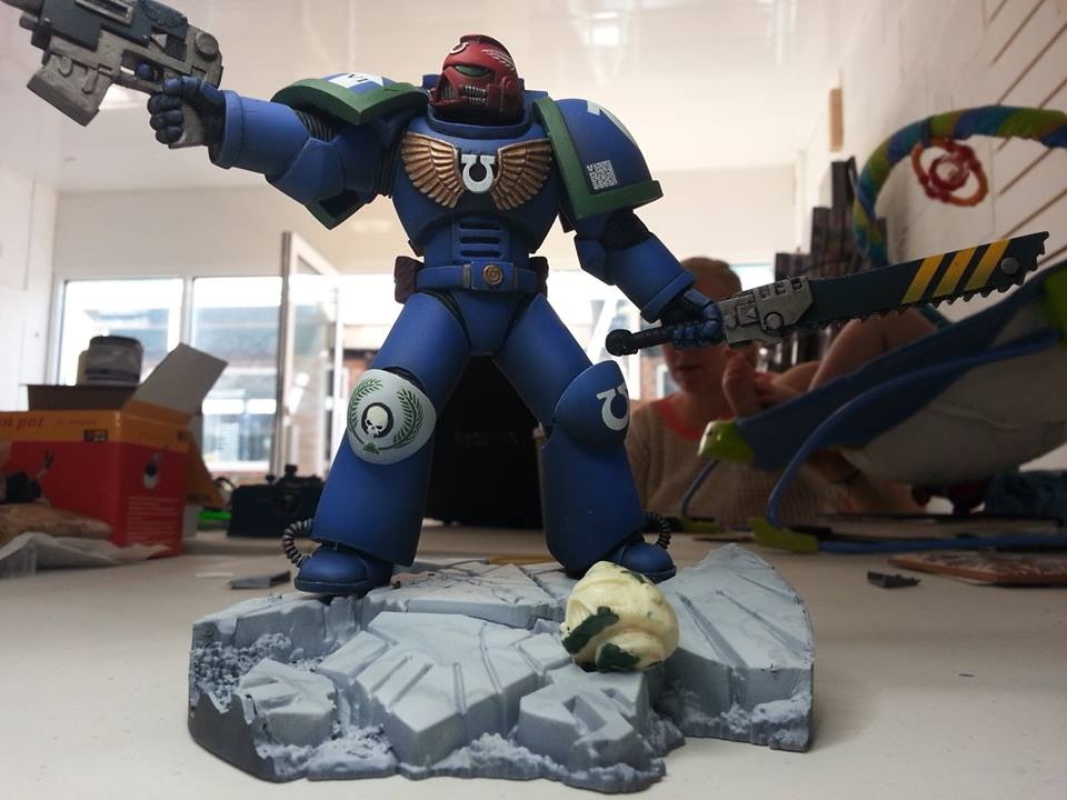 WIP - Large Scale Ultramarines 4th Company Sergeant - Bloody Dice