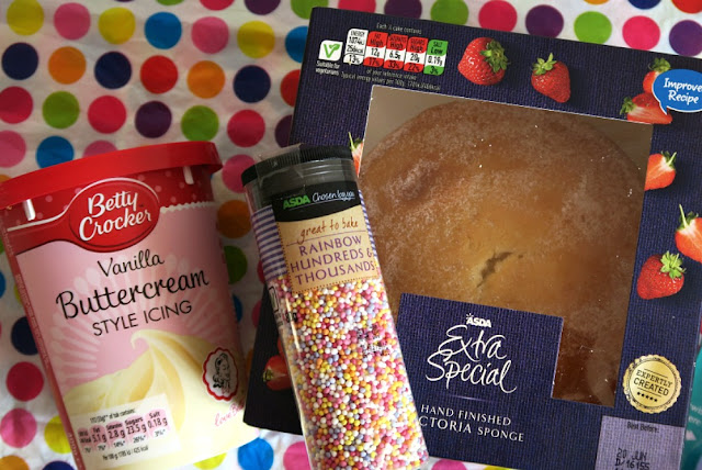 Creating a Rainbow Hundreds and Thousands Cake from ASDA for Under £5 ...