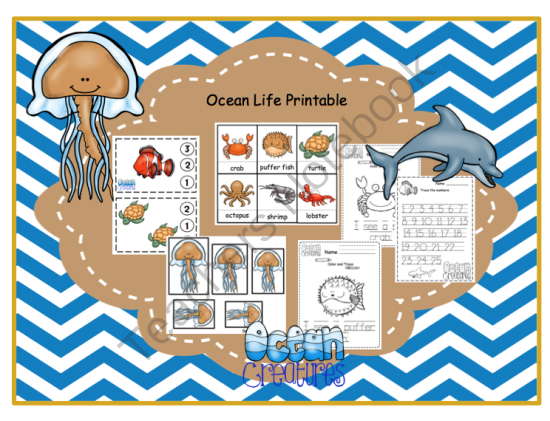 Ocean Life Printable ~ Preschool Printables