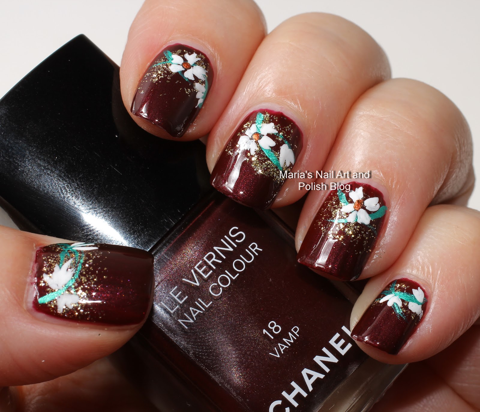 Marias Nail Art and Polish Blog: Flowers for a vamp nail art