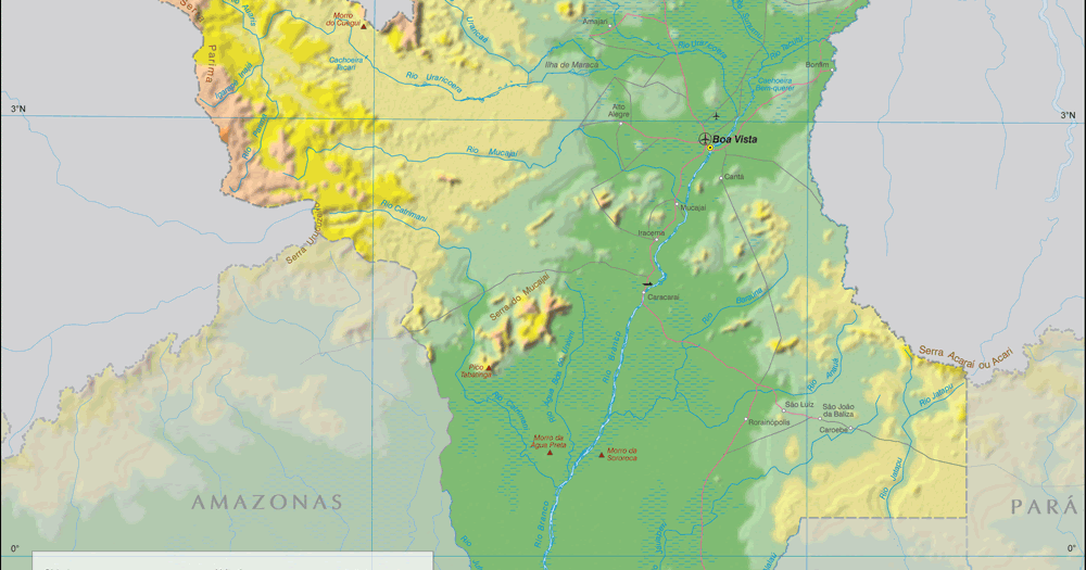 Mapa Físico de Roraima
