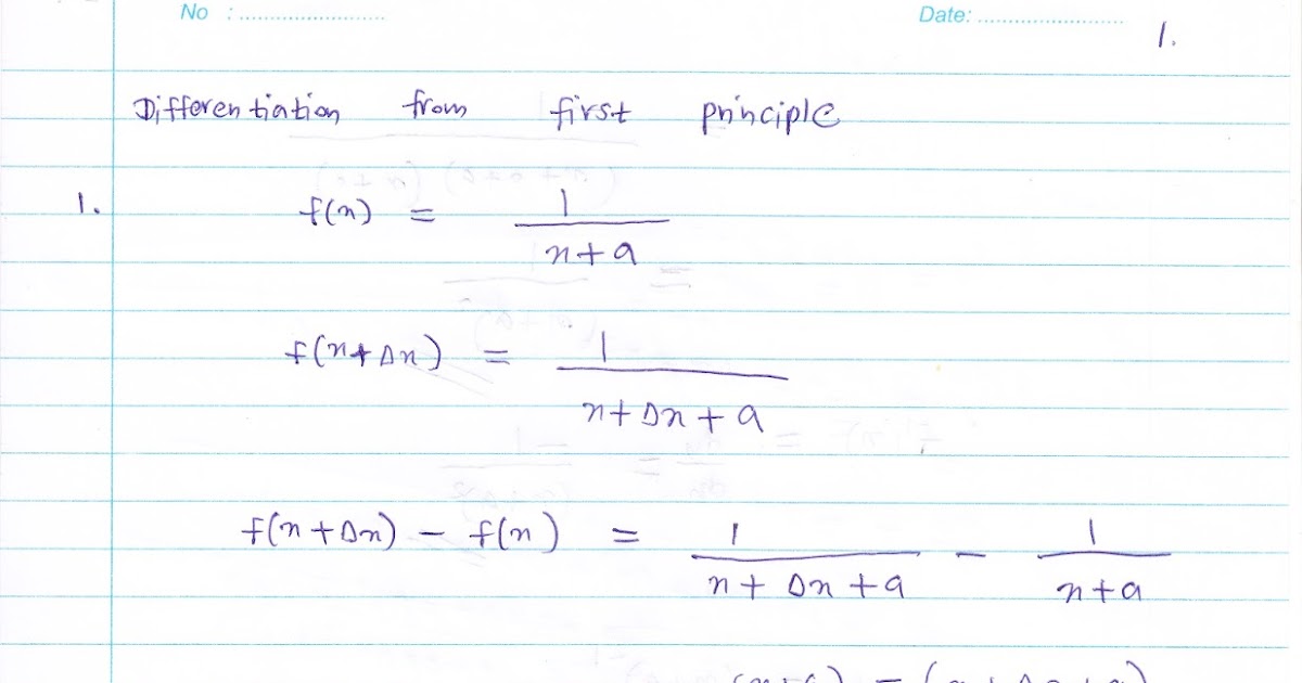 Pure Maths: Some Differentiation s from first principle Part 2
